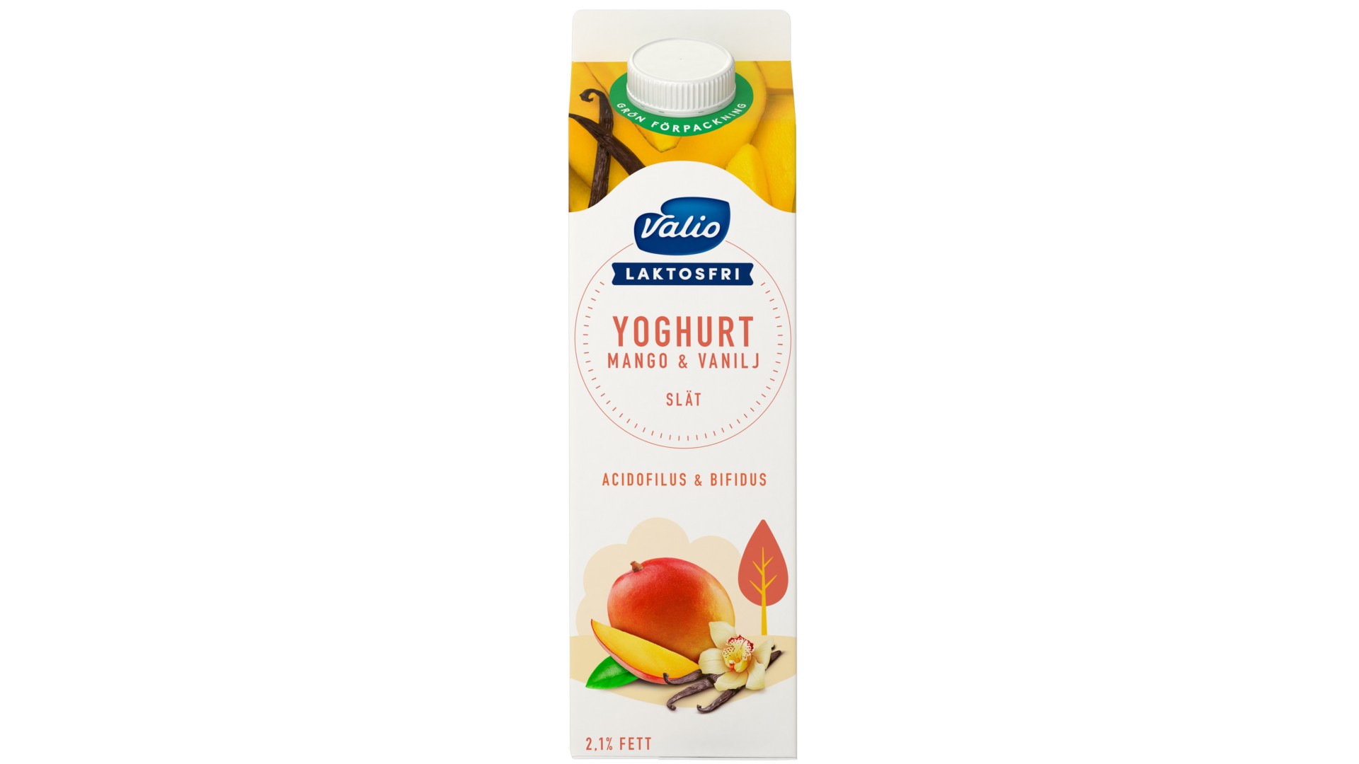 Valio Laktosfri Slät Yoghurt Mango & Vanilj 2,1%, 1000g - Fastfood ...