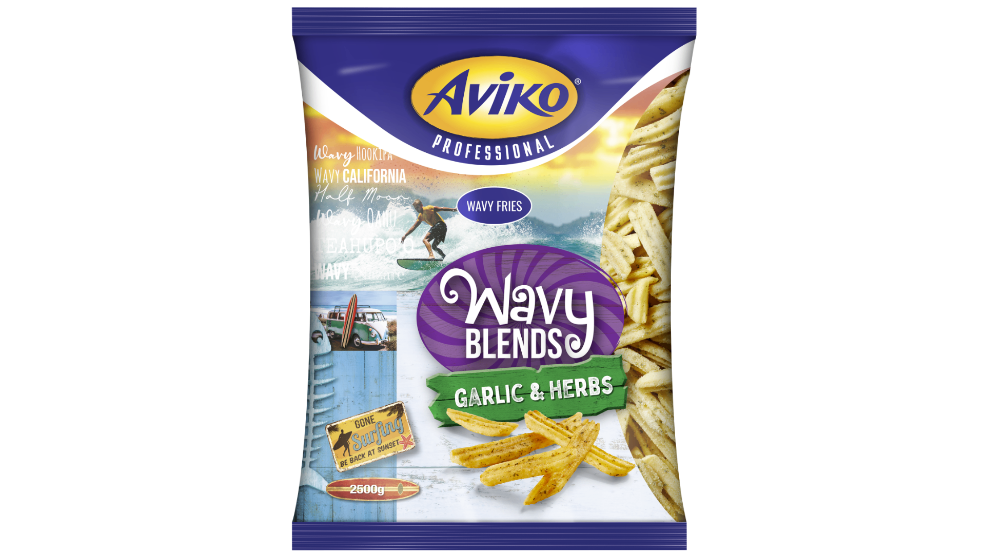 Aviko Wavy Blends - Vitlök & Herbs - Fastfood & Restaurang Stockholm