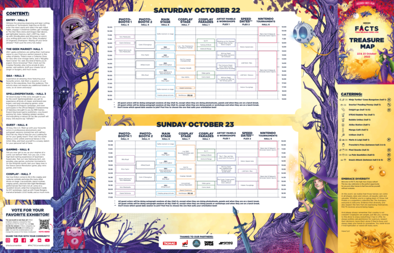 Schedules & Floor plan | FACTS: Your Belgian Comic Con