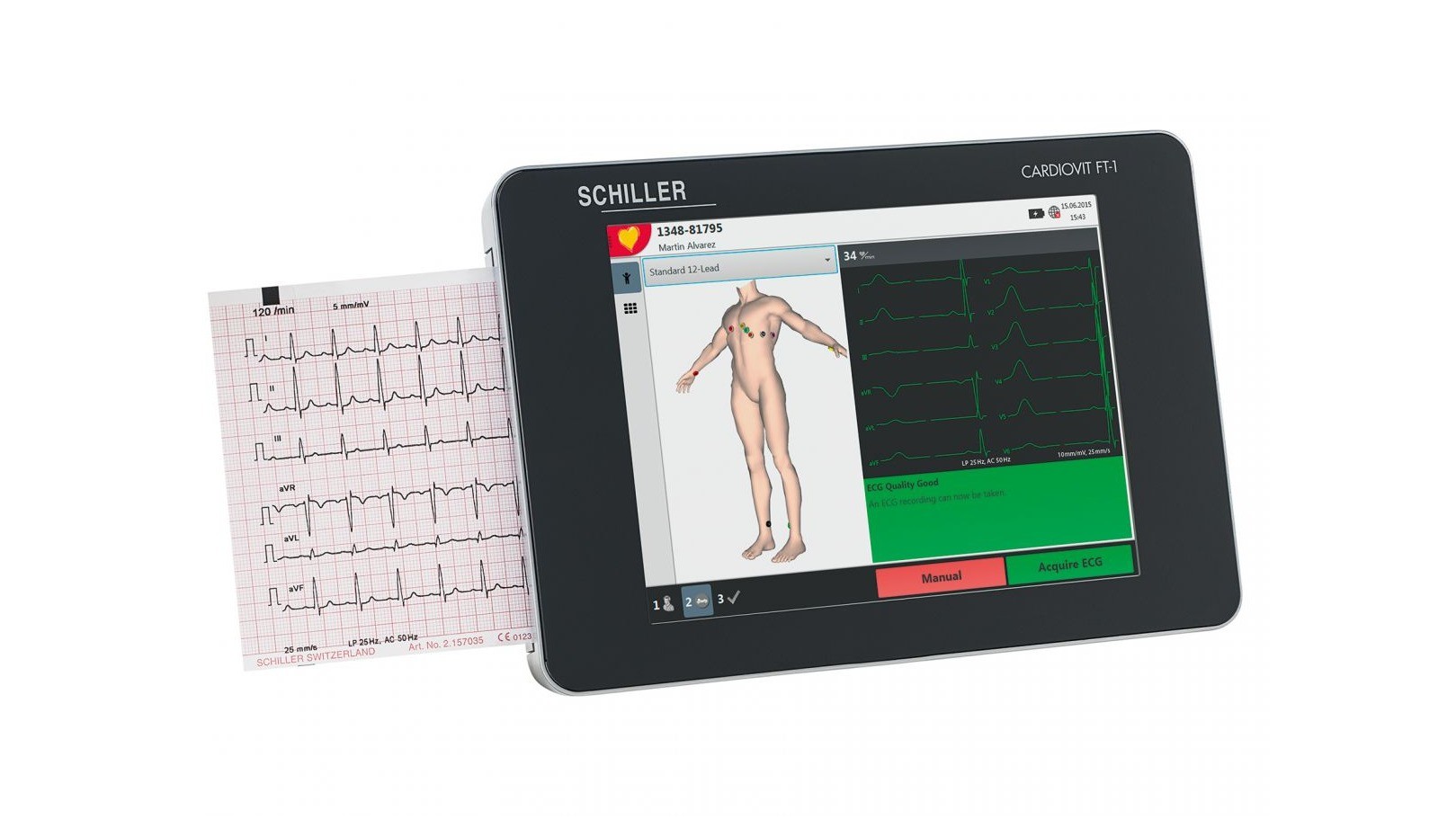 Schiller Cardiovit FT1 draadloos ECG toestel – Health & Care