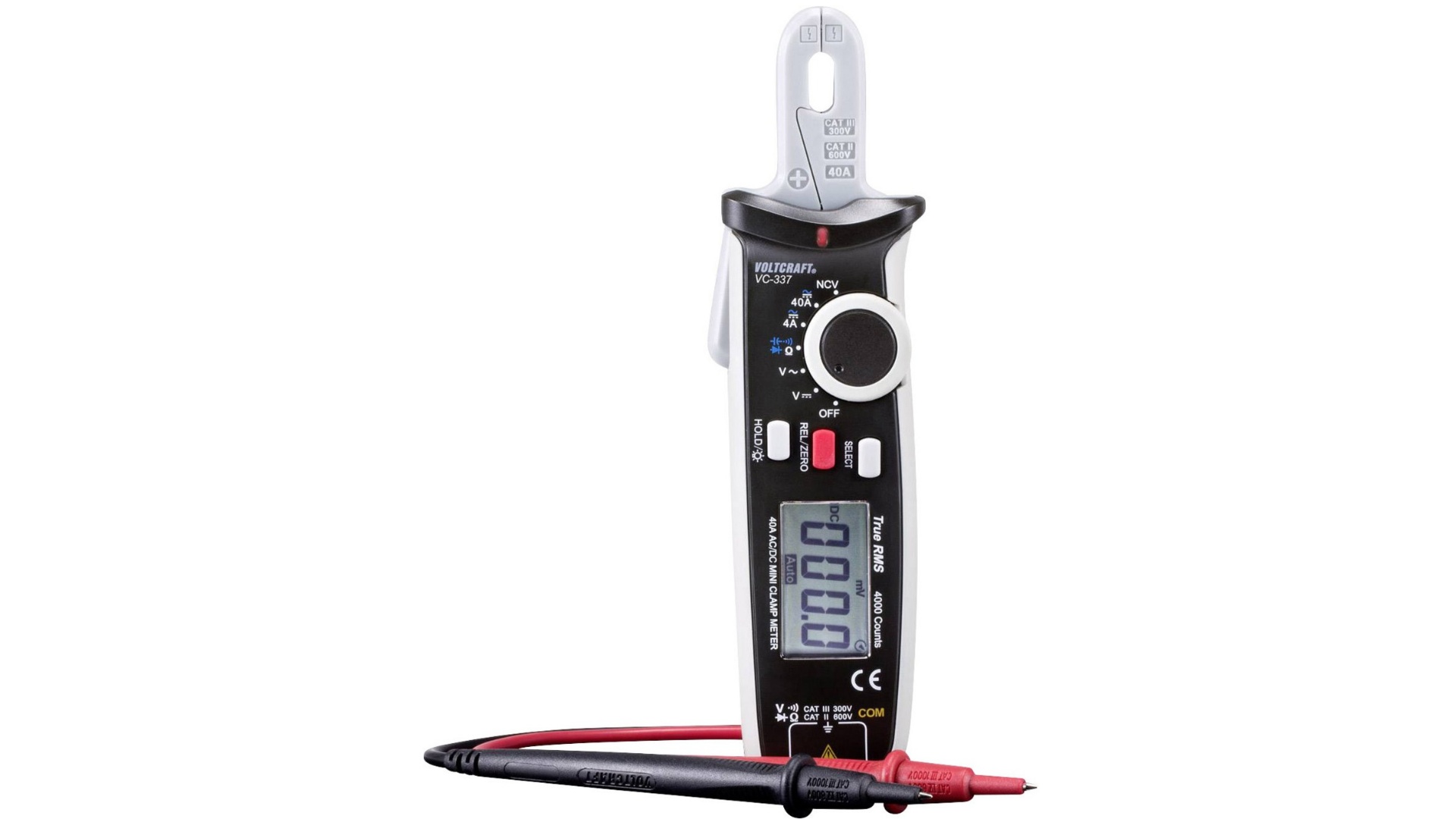 VOLTCRAFT VC-337 Clamp meter Digital CAT III 300 V, CAT II 600 V ...