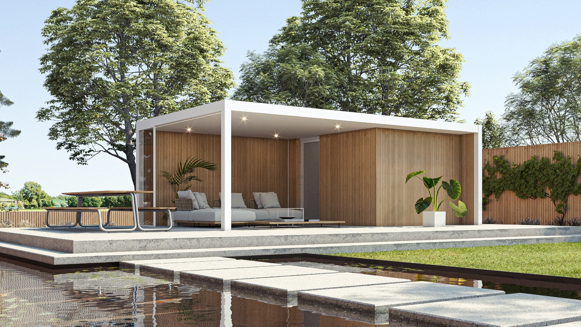 Poolhouse en aluminium – Batireno / Energie & Habitat