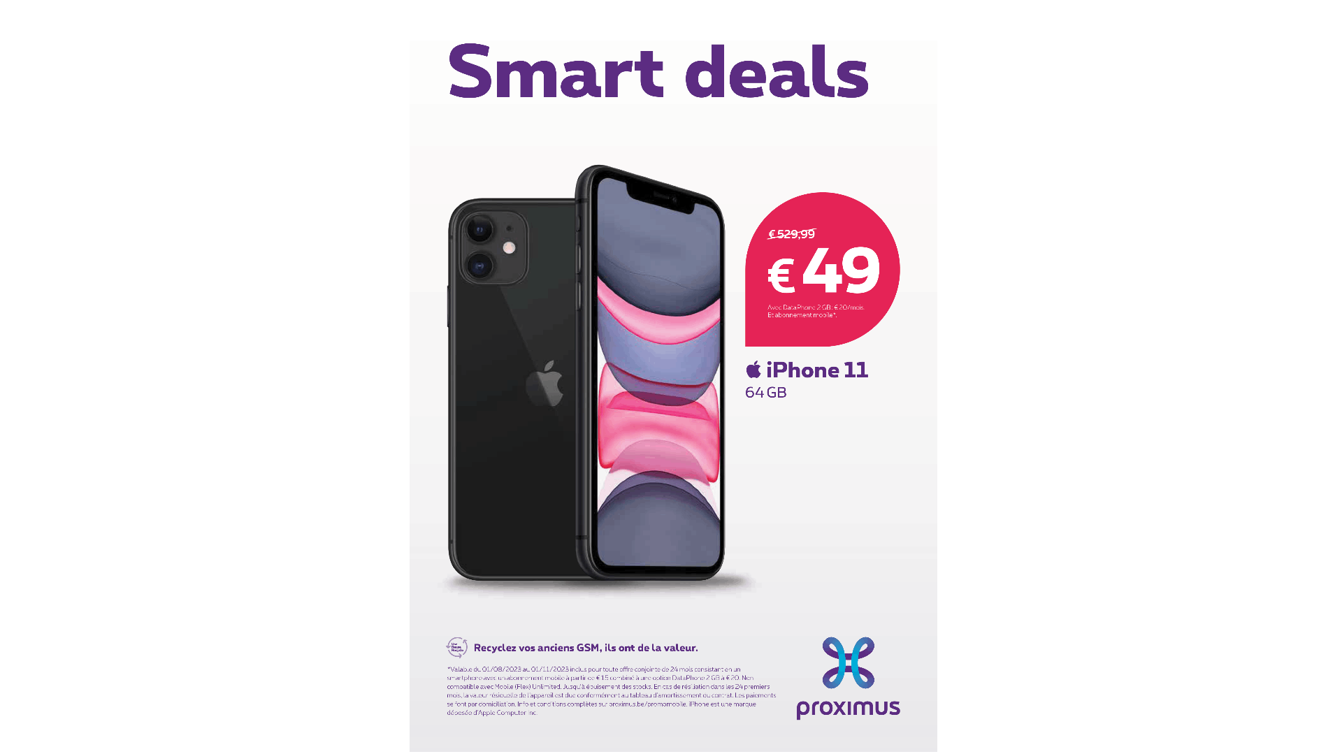 l’iPhone à 49€ avec un abonnement Proximus – Batireno / Energie & Habitat