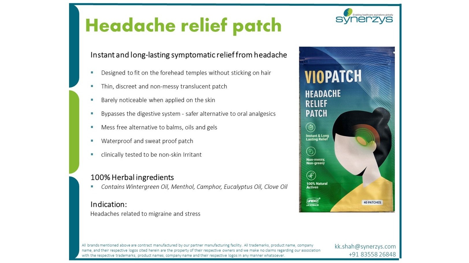 Headache relief patch – Maghreb Pharma Expo