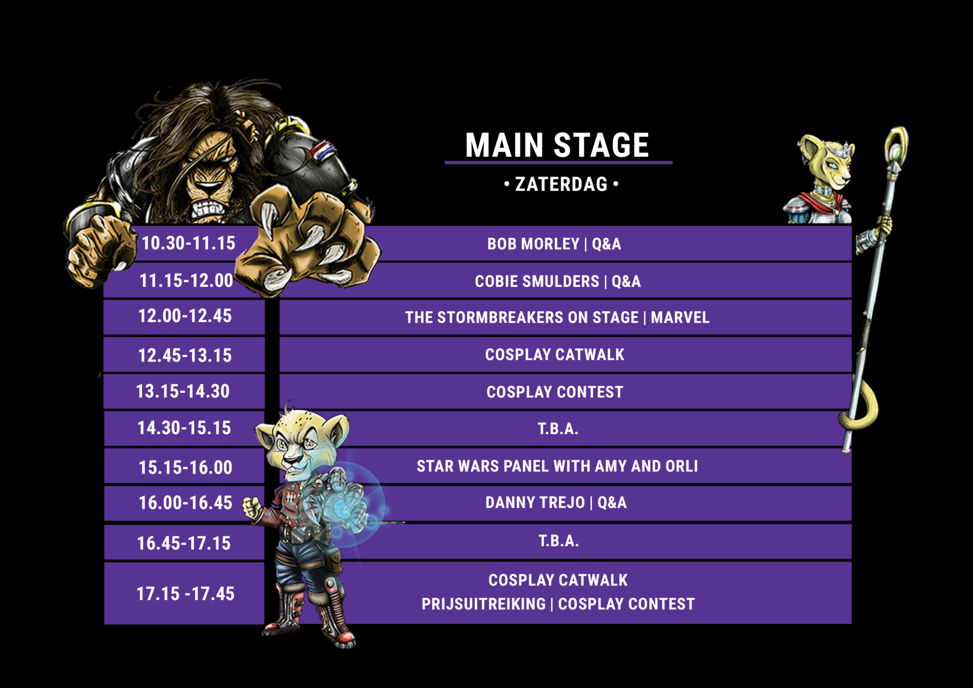 Programma zaterdag - Heroes Dutch Comic Con