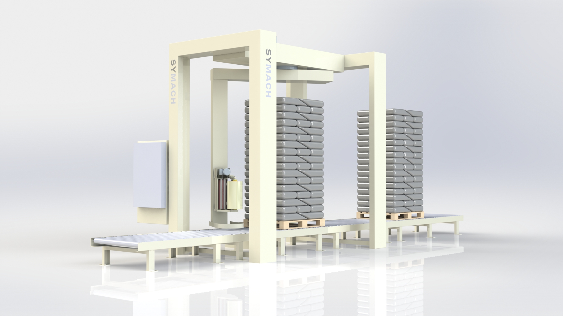 Pallet Wrapping machine – turntable wrapper – rotating arm wrapping ...