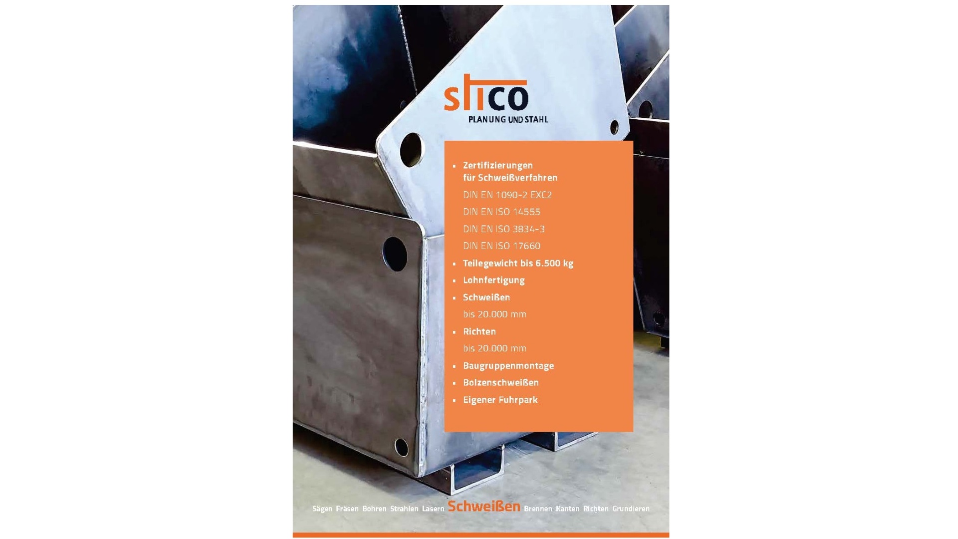 Leporello StiCo Planung und Stahl – FMB Messe EN