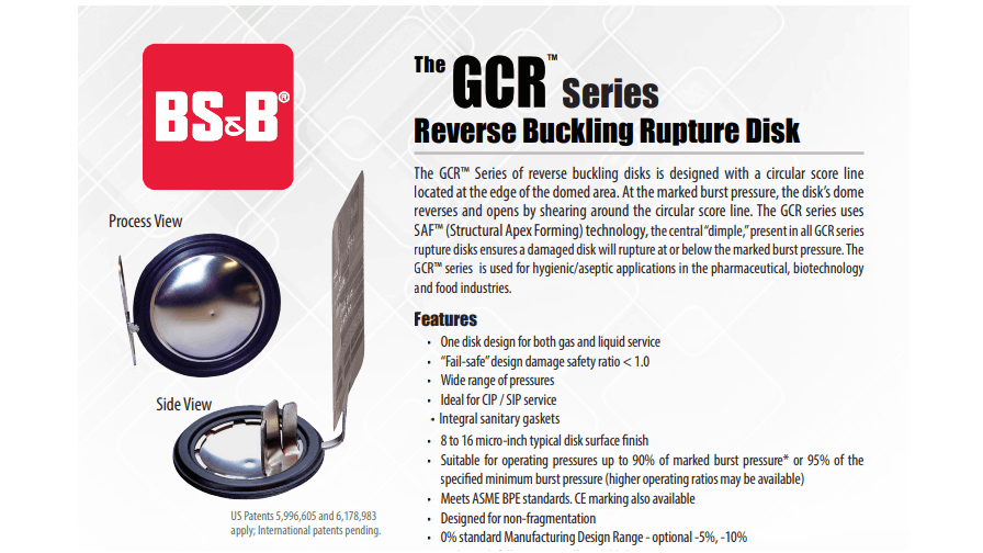 The GCR™ Series – The Reverse Buckling Rupture Disk