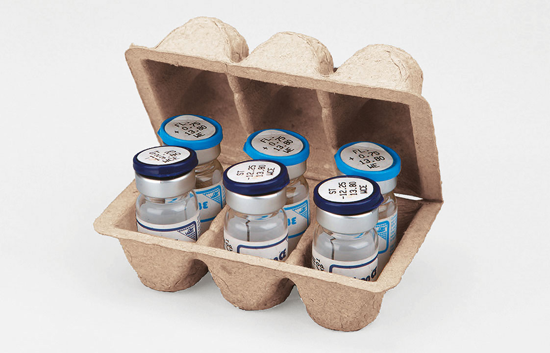 Molded fiber tray for contact lenses – EMPACK Messe DE