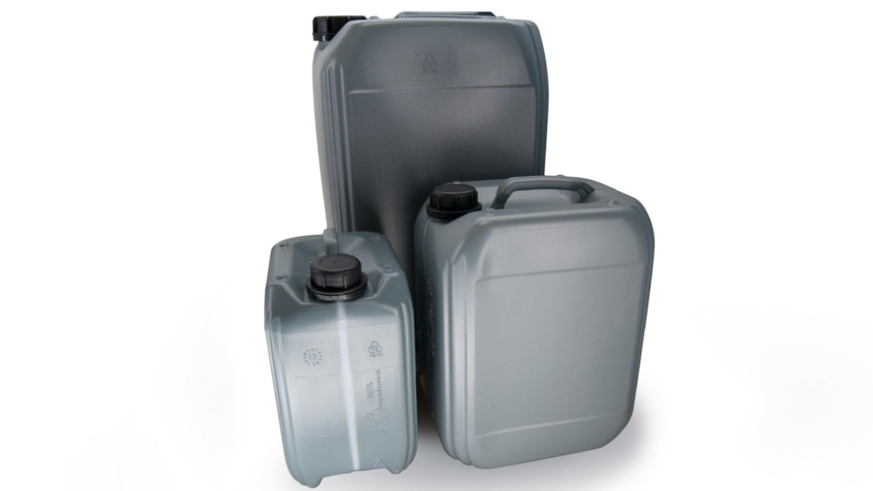 Post-consumer recycled jerrycans – EMPACK Messe DE