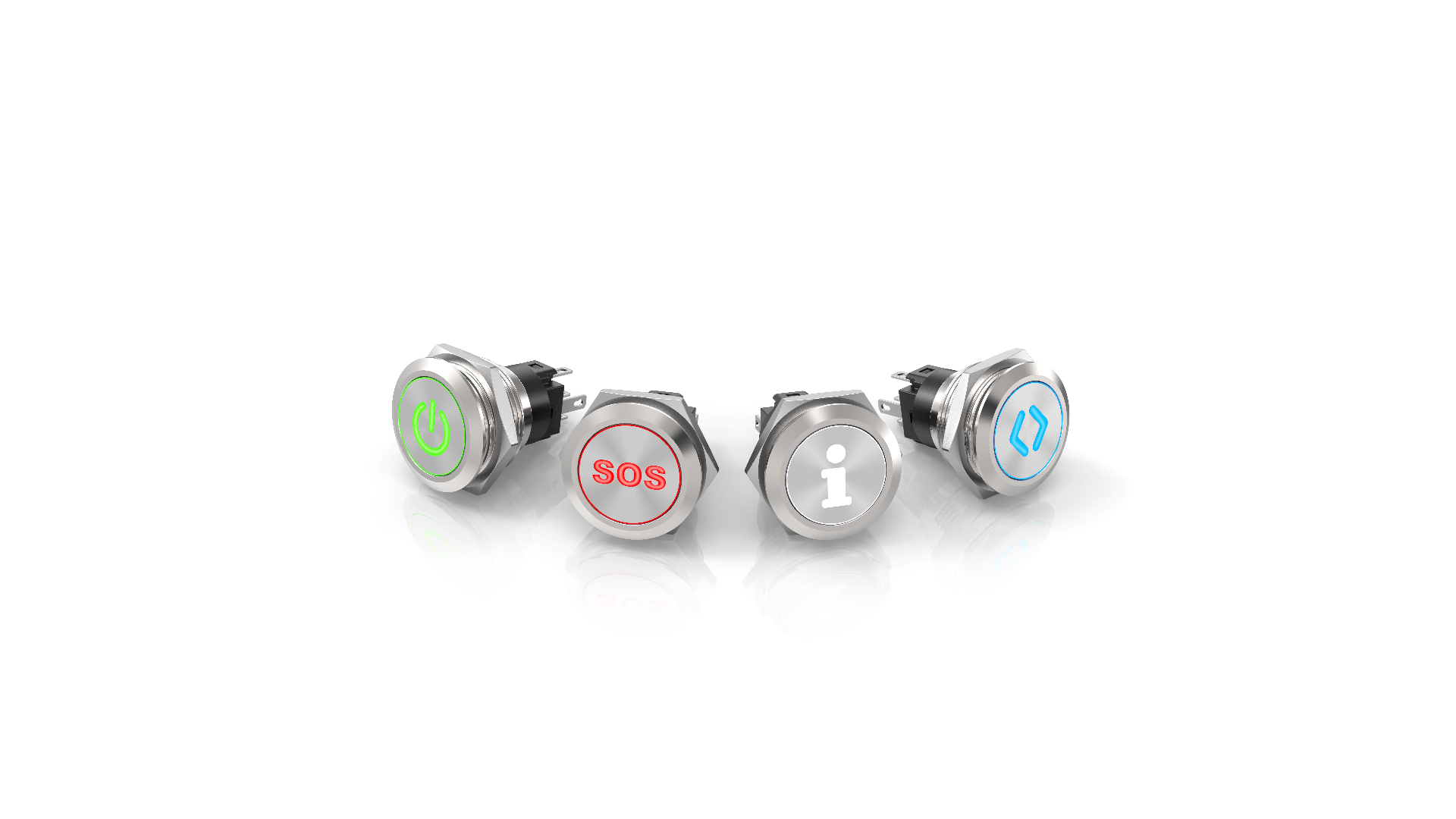 Series 82 pushbuttons with illuminated symbols. Vivid and robust LED ...
