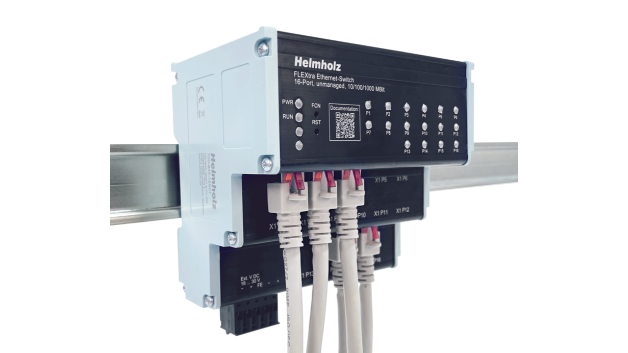 FLEXtra STAGE Ethernet-Switch, unmanaged, 16-Port, 1 GBit – All About Automation