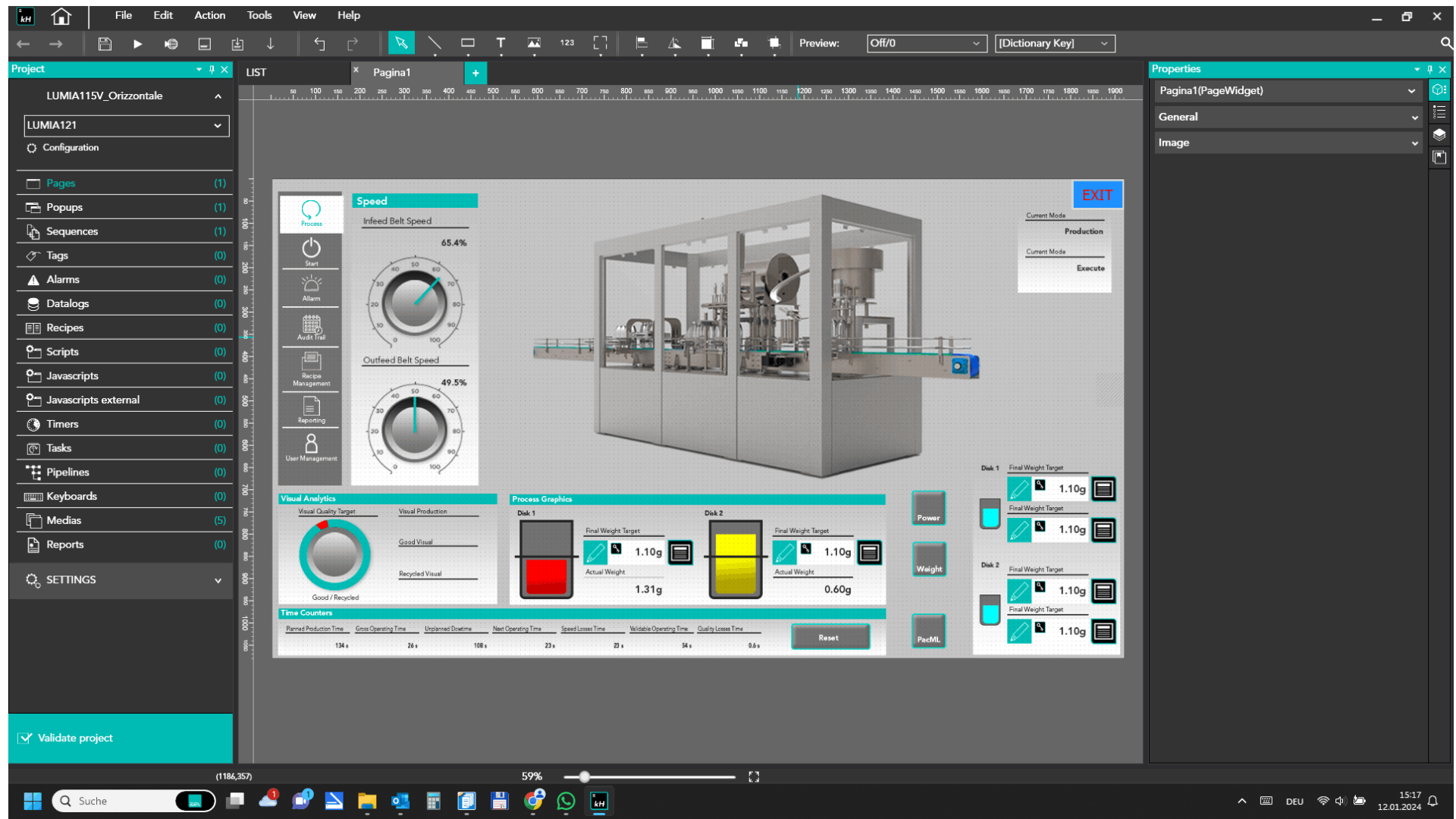 Eigene SCADA Software KREO für Erstellung von Visualisierungen für ESA ...