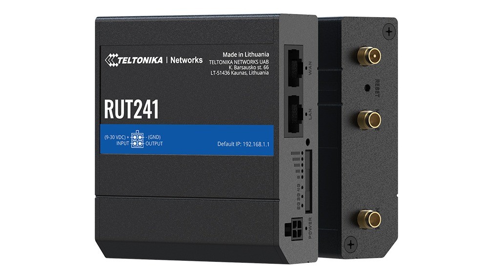 Teltonika RUT241 Industrial 4G/LTE Router with 2x 10/100MBit and WiFi ...