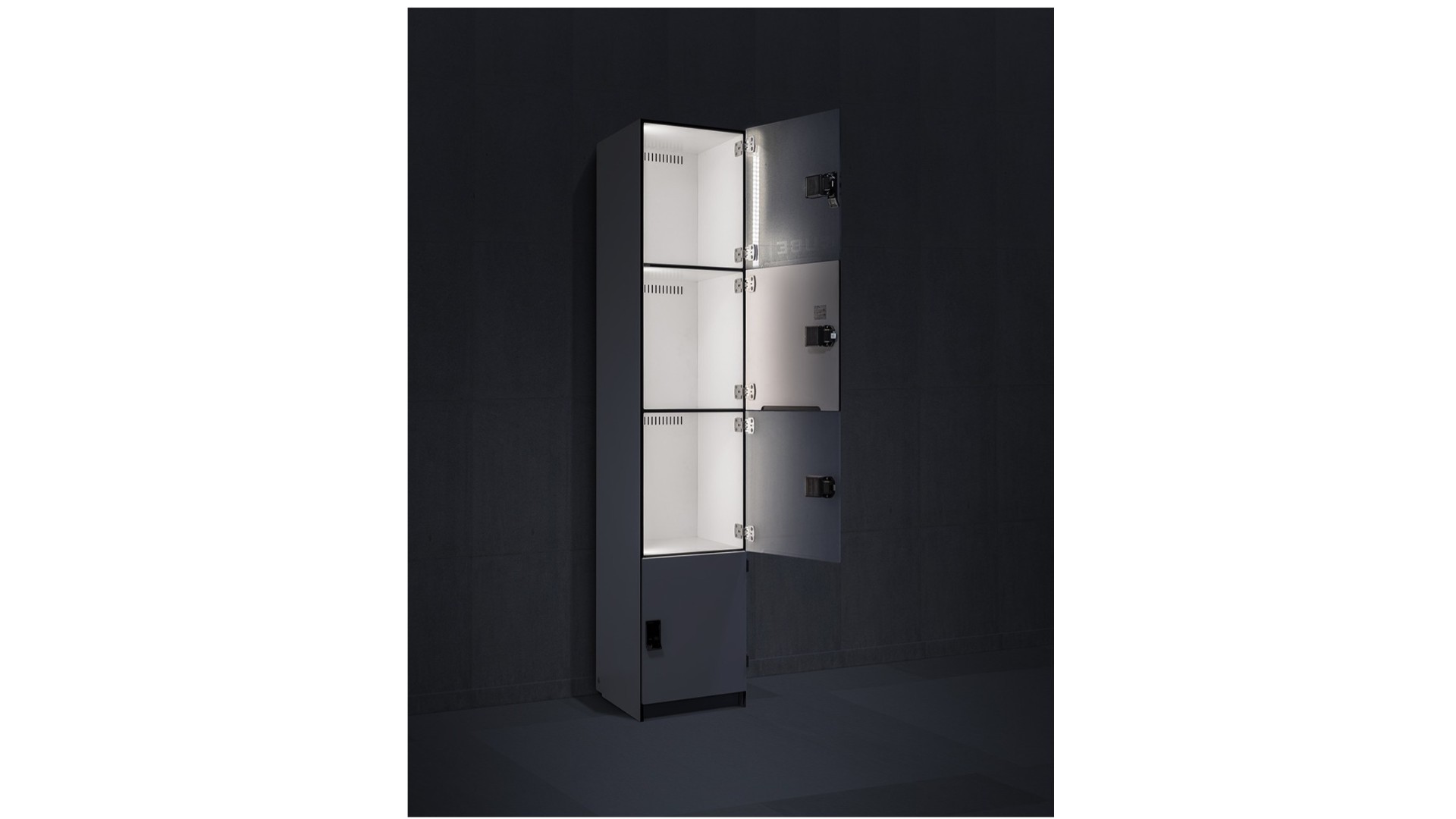Trespa locker with PMMA doors – Advanced Engineering Belgium