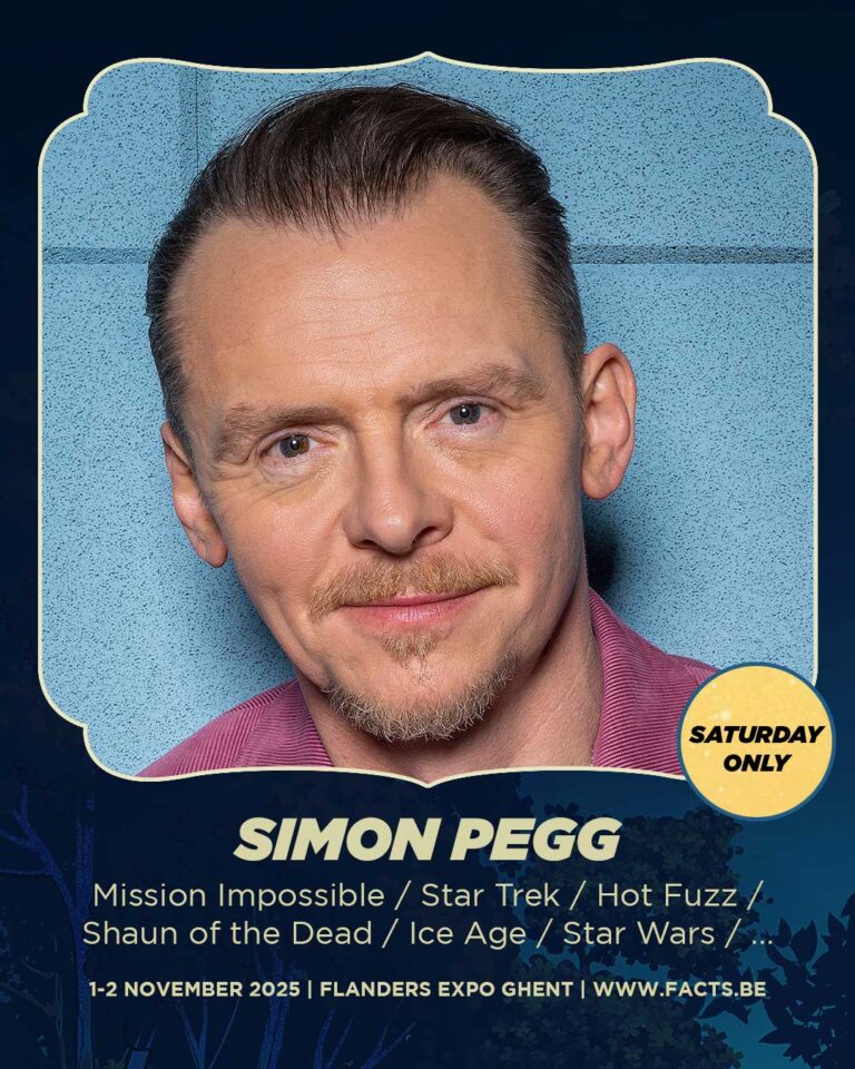 Meet actor Simon Pegg on November 1st, 2025, in Ghent!