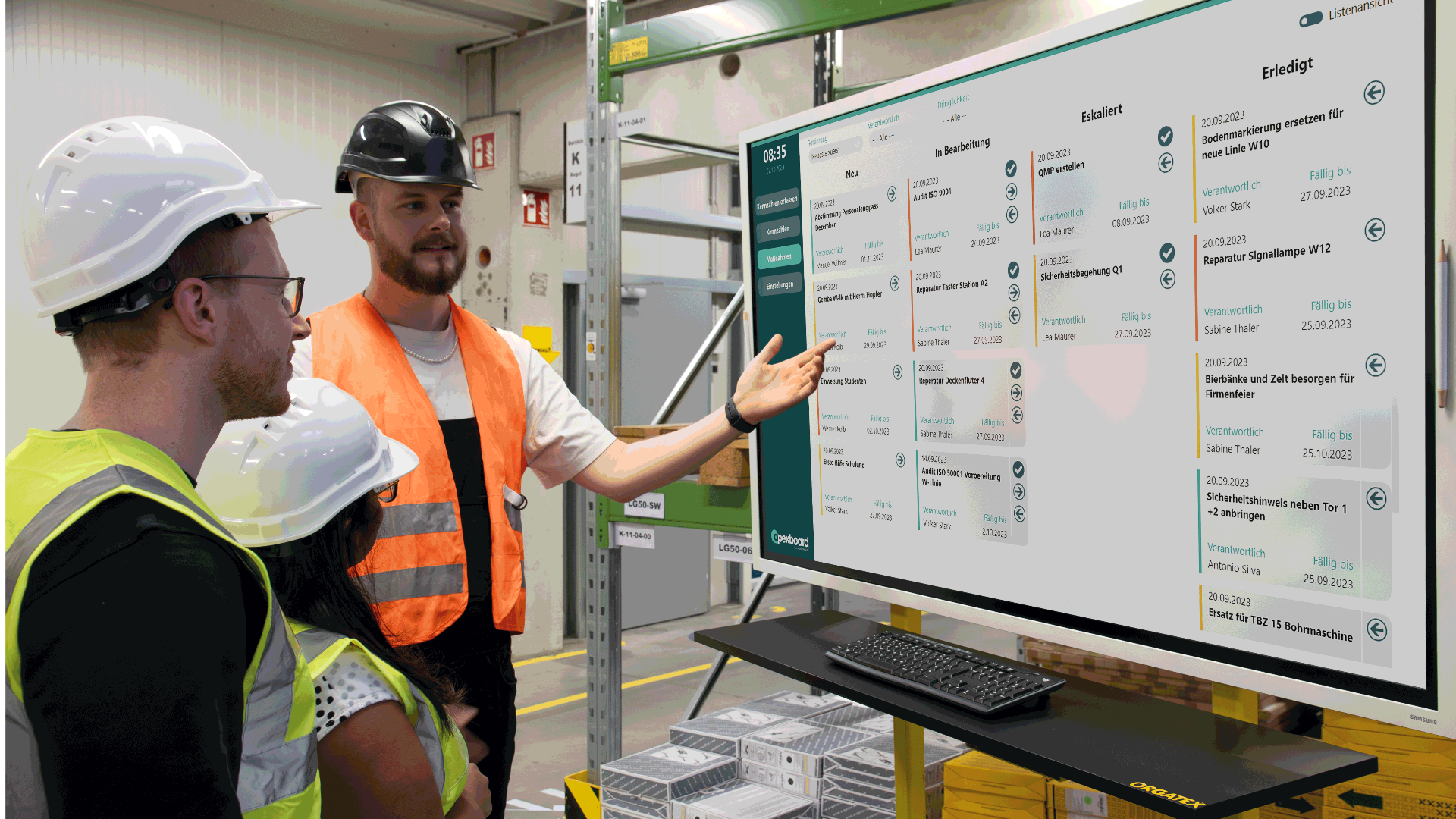 eOX MOBILE SHOPFLOOR BOARD mit Apex Software – EMPACK Messe DE