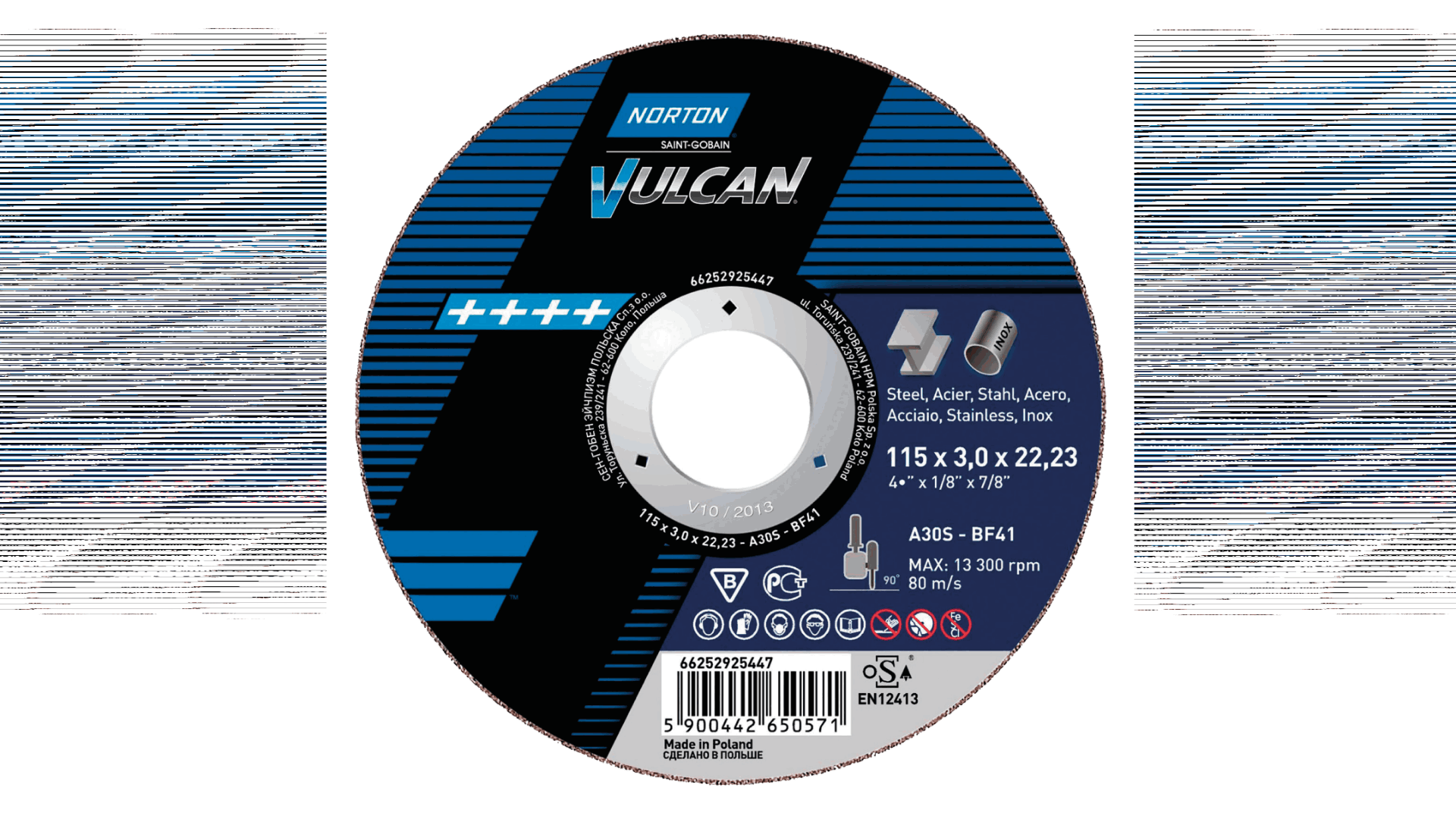 Cut disc Norton Vulcan 115x1.0x22,23 - Advanced Manufacturing Madrid