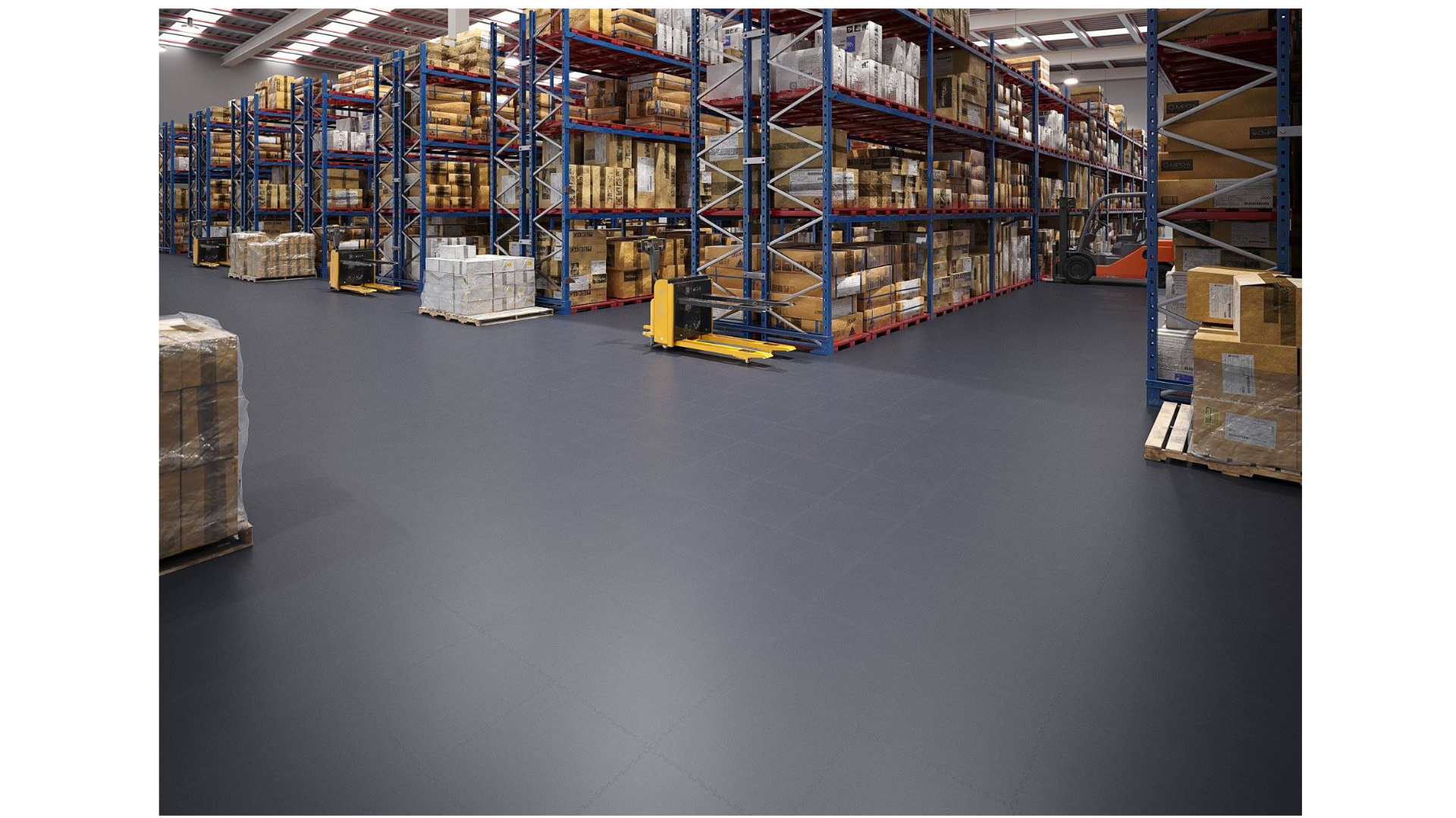 Industrial vinyl tiles Modulfix, flooring for warehouses, stocking ...