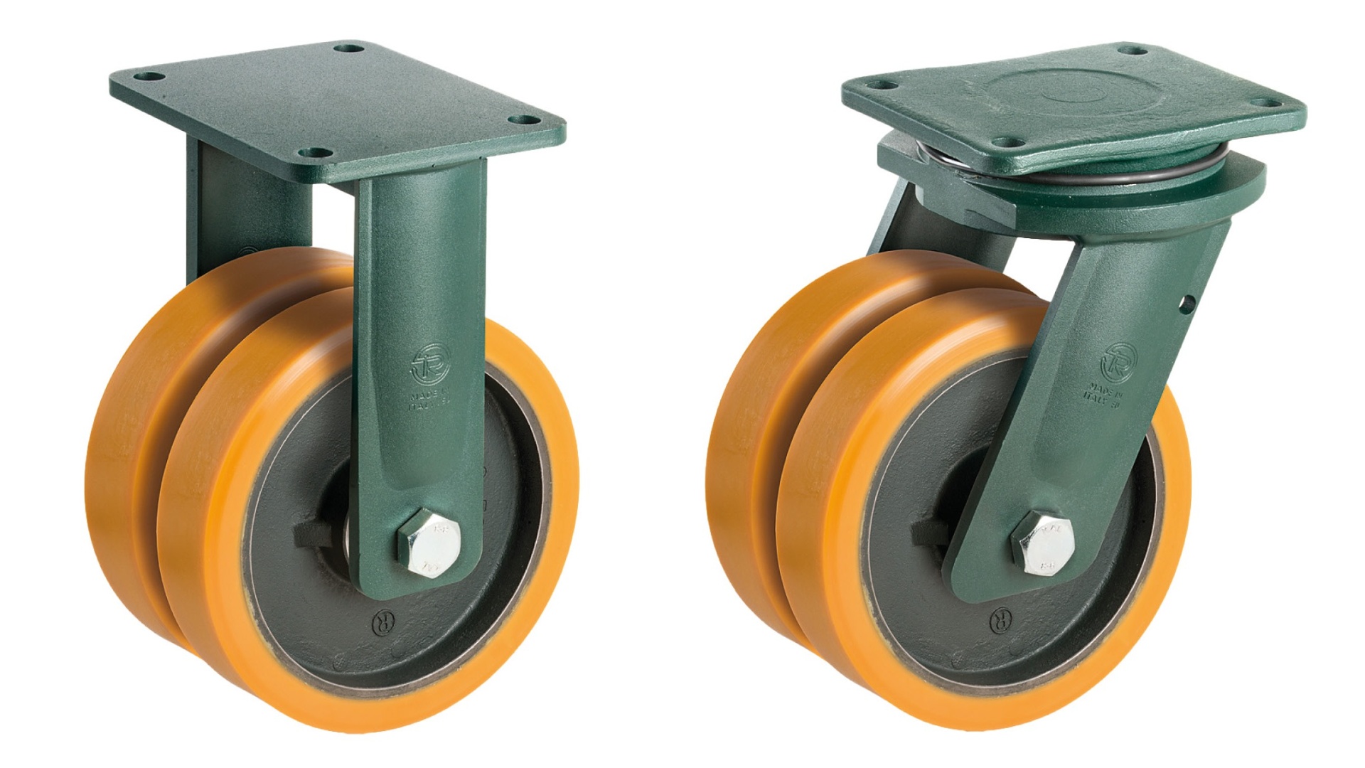 Premium XXL heavy-duty castors, electro-welded with cast polyurethane ...